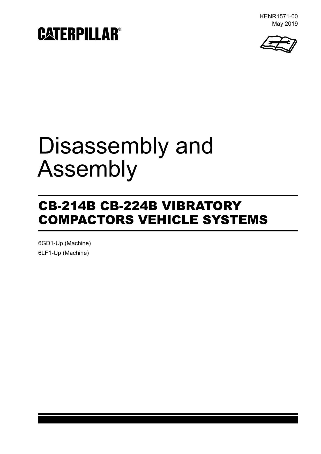Caterpillar CB-214B CB-224B Compactor Disassembly Assembly Service Man ...